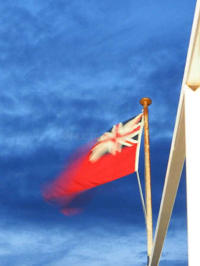 Close Up of a Red Ensign Naval Flag Fluttering in the Breeze Stock ...