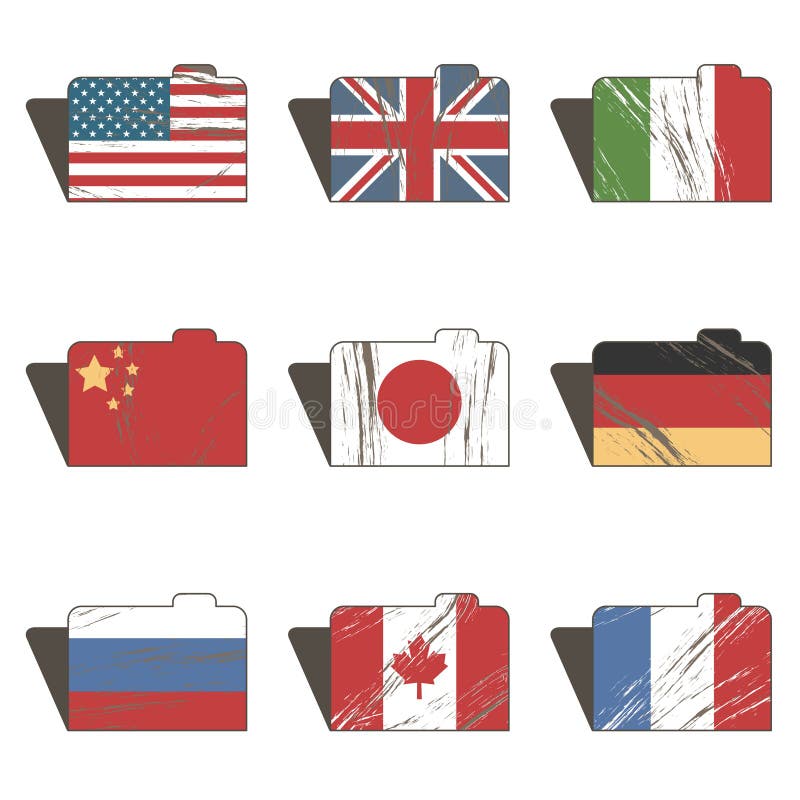 Flag folders stock vector. Illustration of france, clip - 10918911