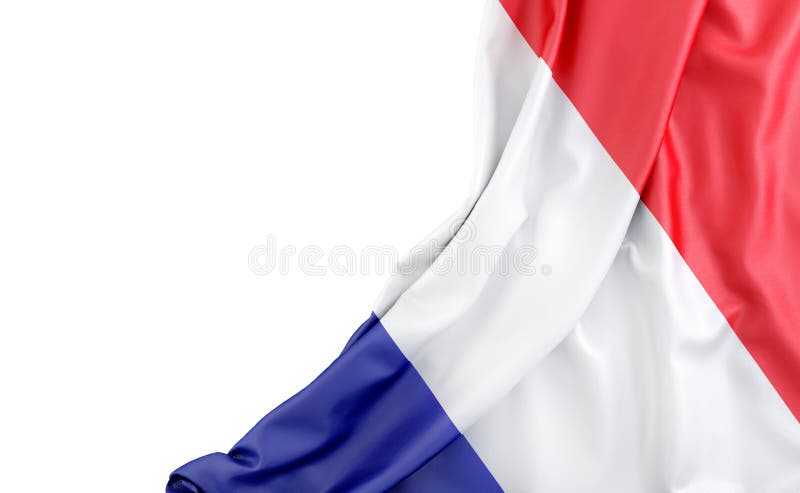 Flag of France with Empty Space on the Left. Isolated Stock ...
