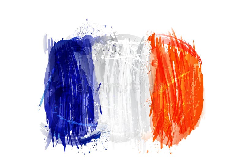 Flag of France Made with Colorful Splashes Stock Vector - Illustration ...