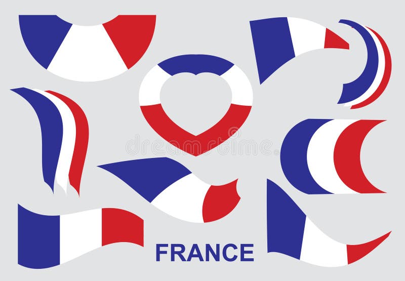 Flag of France - Vector Curved Design Elements Stock Vector ...