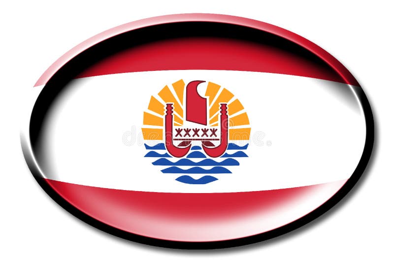 French Polynesia - Round Country Flag with an Edge Stock Illustration ...