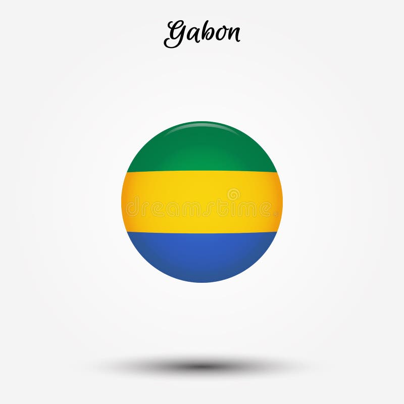 Flag of Gabon icon stock illustration. Illustration of africa - 116623897