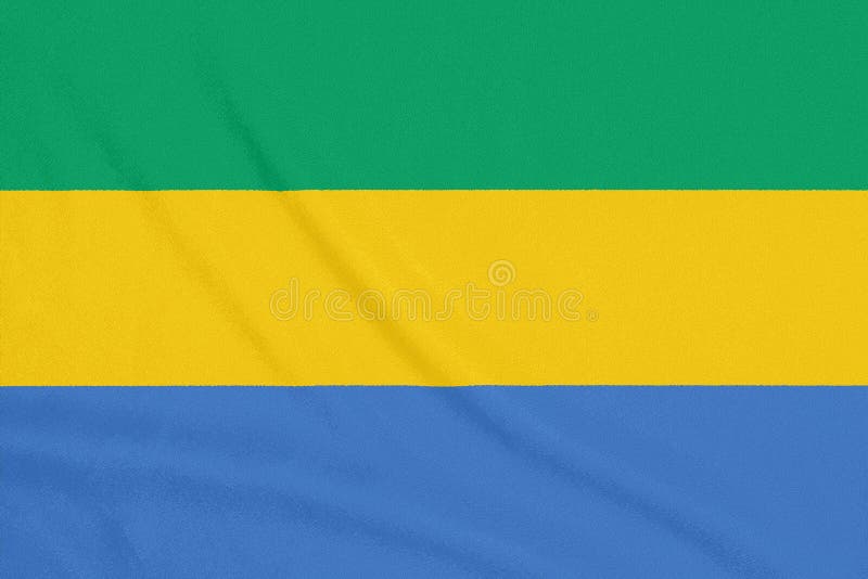 Flag of Gabon on Textured Fabric. Patriotic Symbol Stock Photo - Image ...