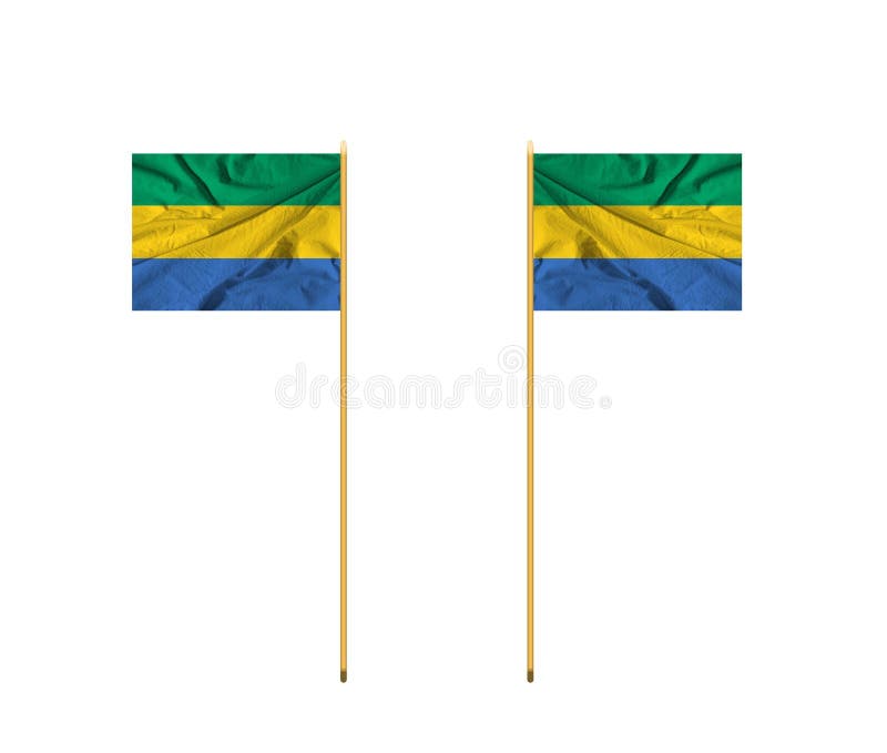 Gabonese Flag Closeup stock illustration. Illustration of blowing ...