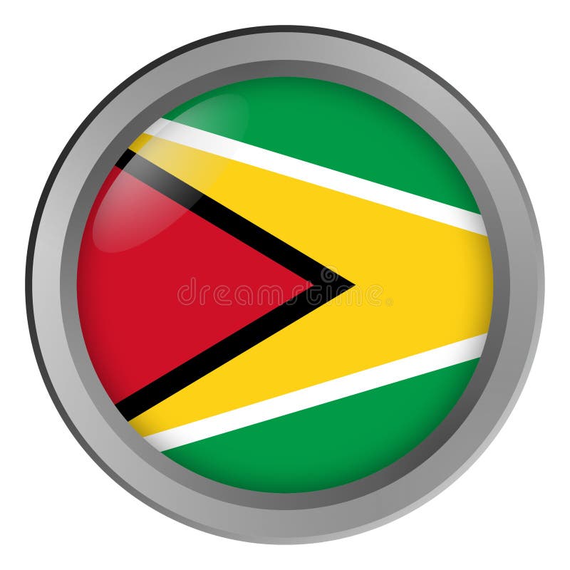 Flag of Gayan Round As a Button Stock Illustration - Illustration of ...