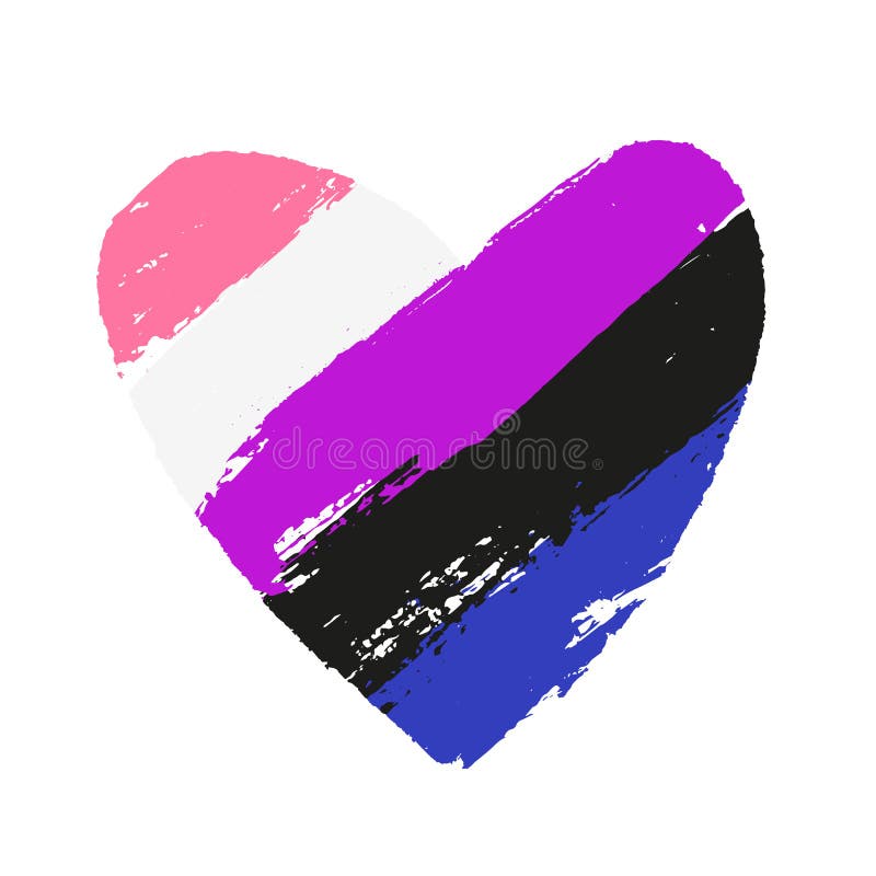 The Flag Of Gender Fluid Pride In The Shape Of A Large Heart A
