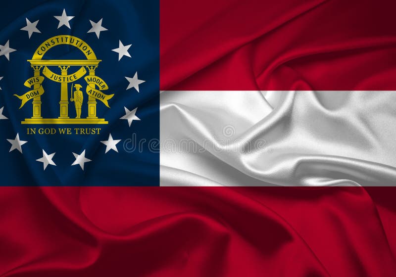 Flag of Georgia , Georgia Flag, USA State Georgia Flag Illustration ...