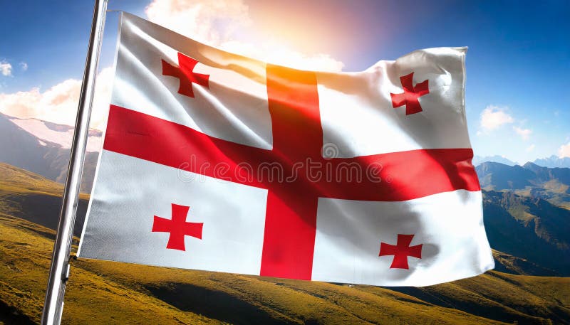 Flag of Georgia stock illustration. Illustration of cloud - 300911626