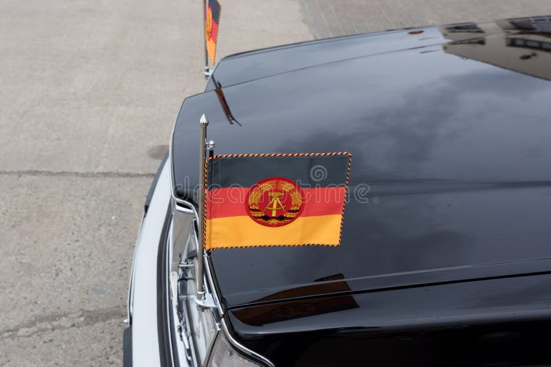 Flag of German Democratic Republic on a Black Car Stock Image - Image ...