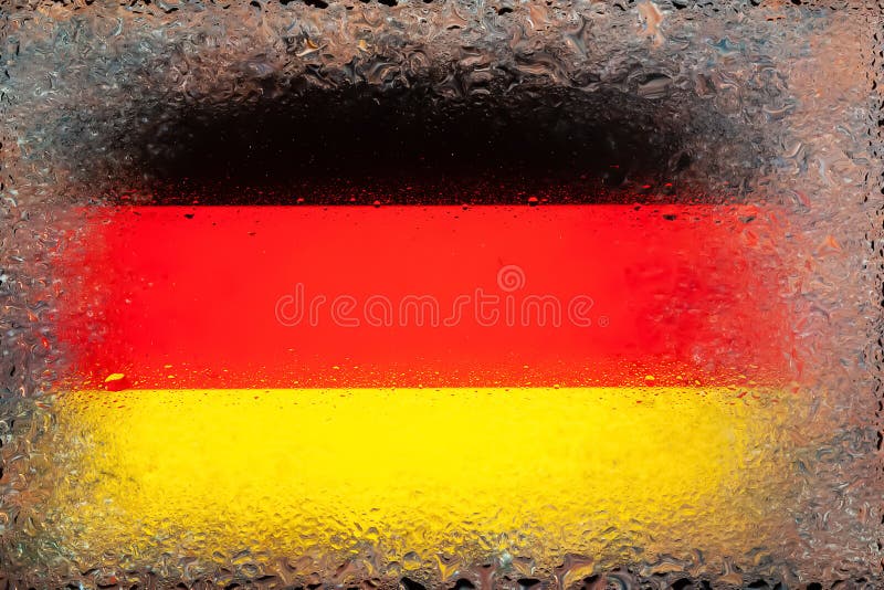 Flag of Germany. Flag of Germany on the Background of Water Drops. Flag ...