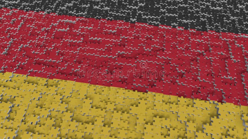 Flag of Germany Being Made with Jigsaw Puzzle Pieces. German Problem ...