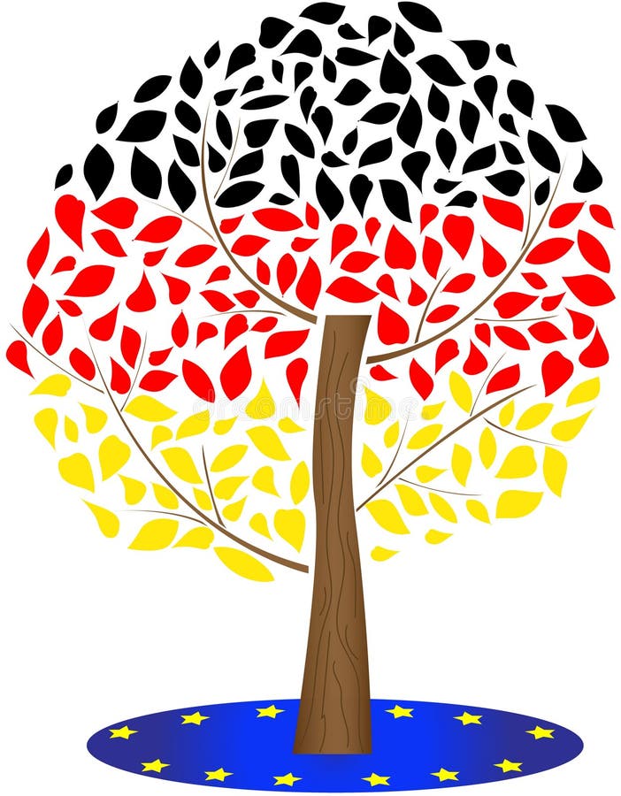 Flag of Germany and the European Union. Illustration of the German Flag ...