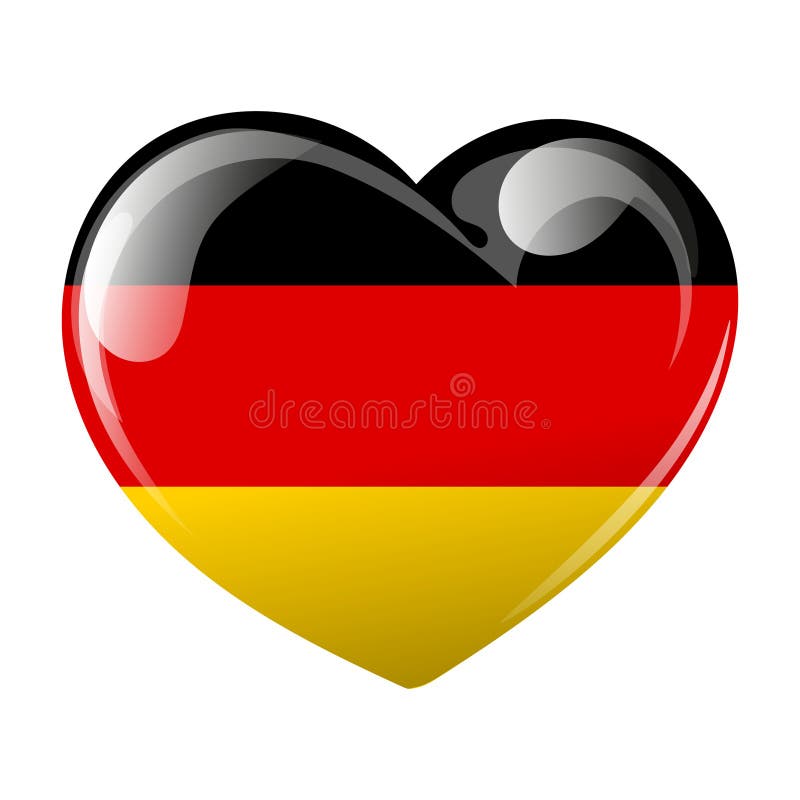 Flag of Germany in the Shape of a Heart. Heart with the Flag of Germany ...
