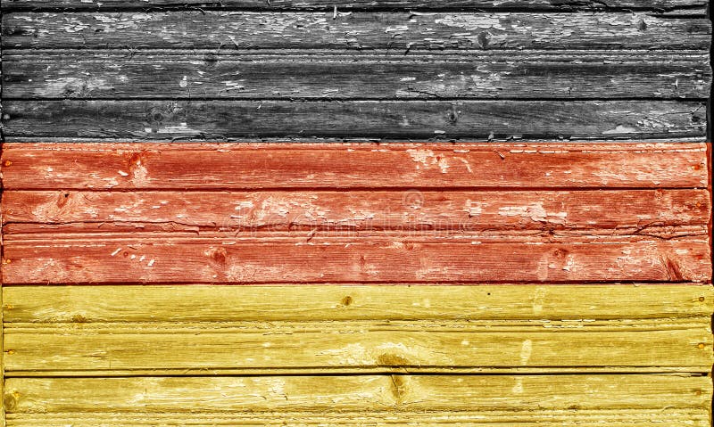 The Flag of Germany with the Texture of Old Wooden Boards. Stock ...