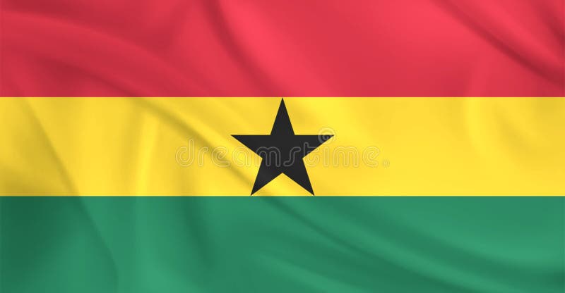 Flag of Ghana Flying in the Air Stock Illustration - Illustration of ...