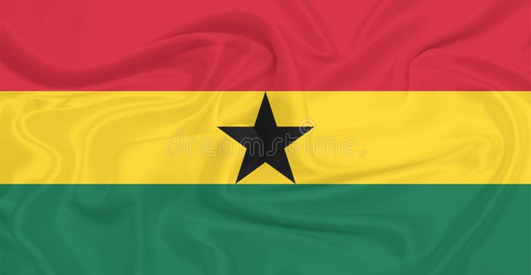 Flag of Ghana Flying in the Air Stock Illustration - Illustration of ...