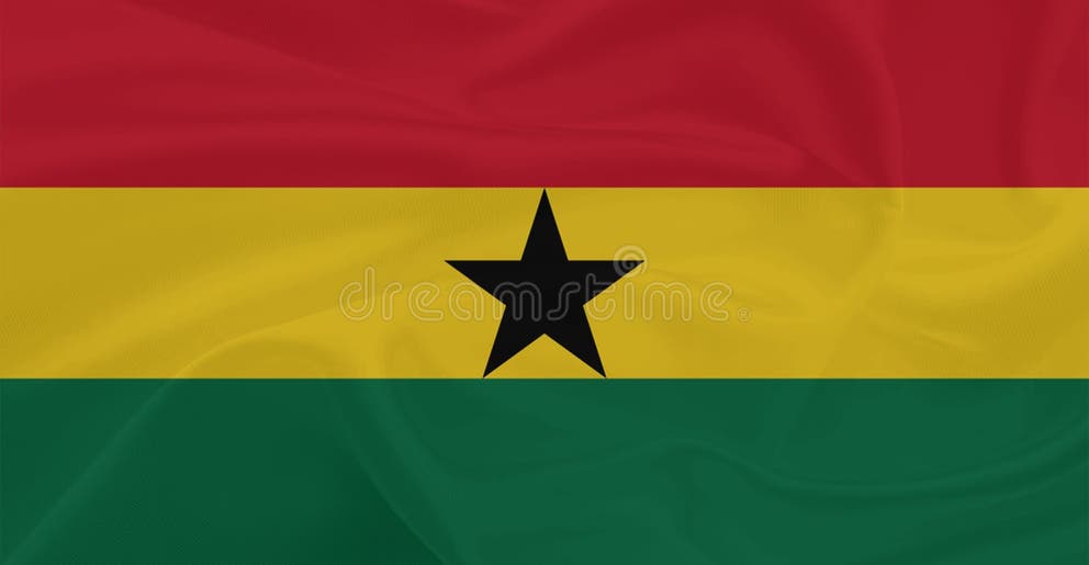 Flag of Ghana Flying in the Air Stock Illustration - Illustration of ...