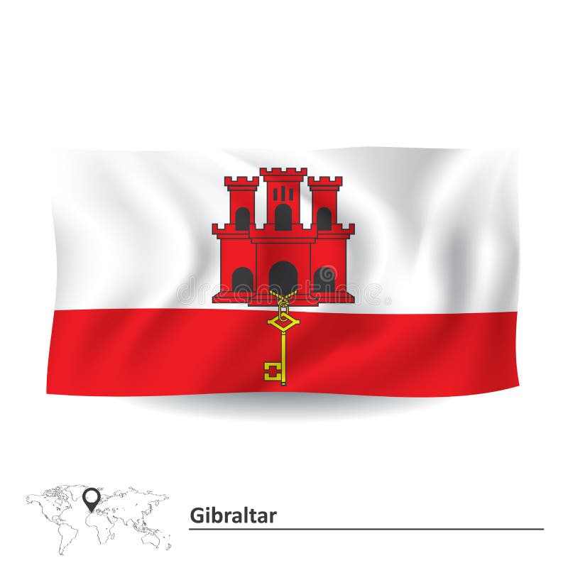 Flag of Gibraltar stock vector. Illustration of cutout - 125149981