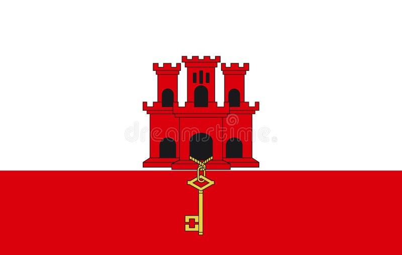 Flag of Gibraltar Vector Illustration Stock Illustration - Illustration ...