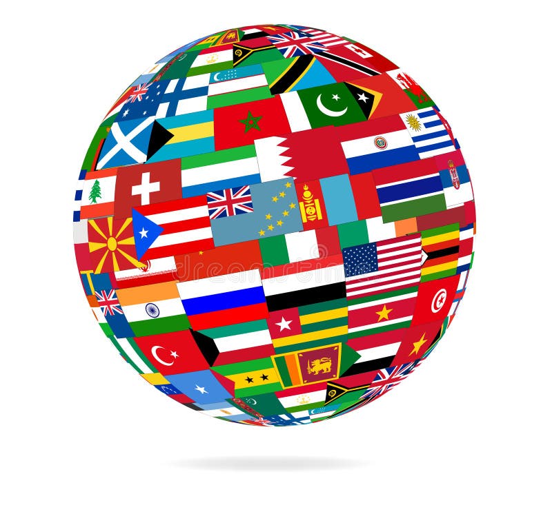 Flag globe stock vector. Illustration of earth, flags - 23681413