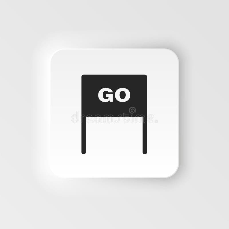 Flag, Go, Launch Neumorphic Style Vector Icon. Simple Element ...