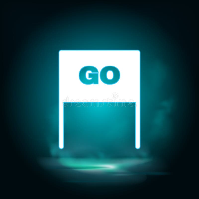 Flag, Go, Launch Vector Icon. Lighting Blue Smoke Neon Icon Stock ...