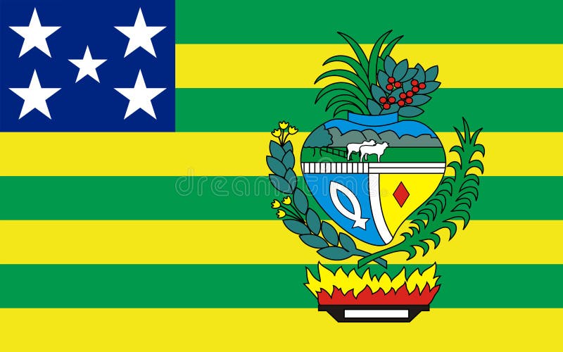 Flag of Goias, Brazil stock illustration. Illustration of cloth - 131904422