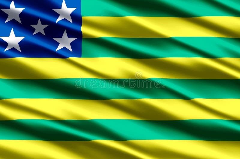 Flag of Goias Realistic Flag Illustration. Stock Illustration ...