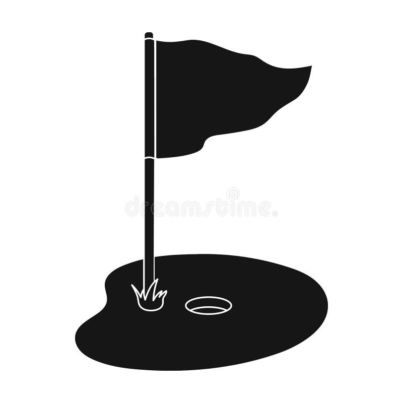 Flag and Golf Course.Golf Club Single Icon in Black Style Vector Symbol ...