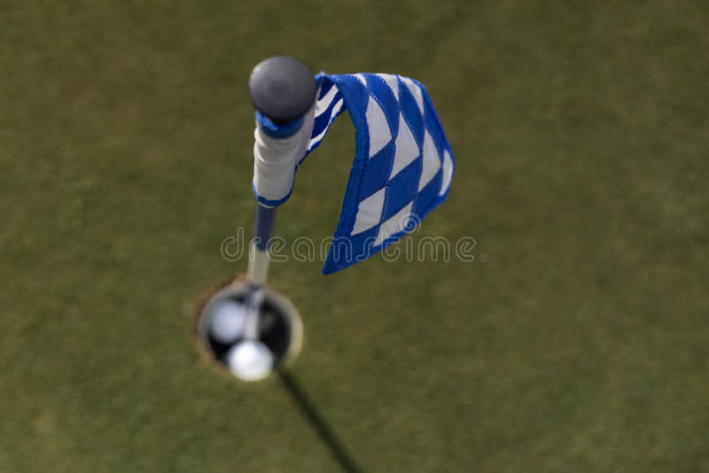 Flag Marking the Hole on the Golf Course Stock Image - Image of ...