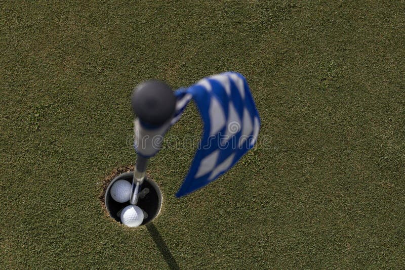 Flag Marking the Hole on the Golf Course Stock Photo - Image of teach ...