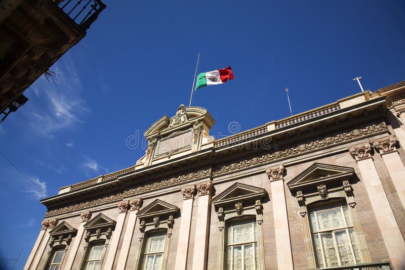 Flag Government Building Guanajuato Mexico Stock Image - Image of proud ...