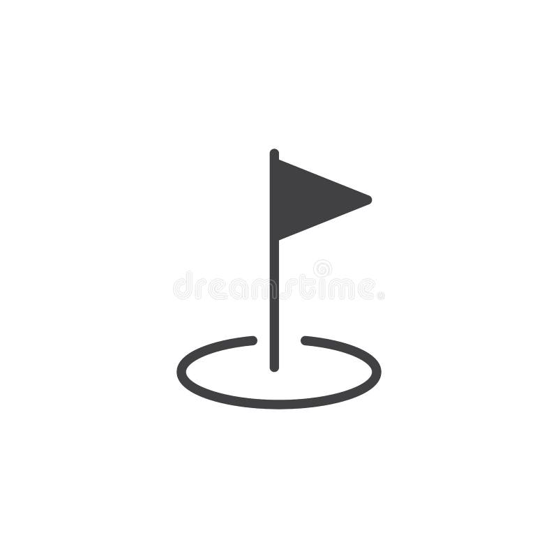 Flag pointer outline icon stock vector. Illustration of stroke - 114958093