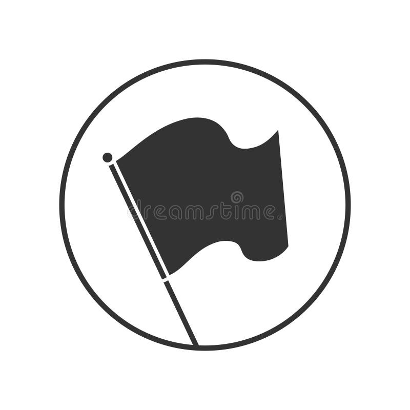 Flag Graphic Symbol in the Circle Stock Vector - Illustration of black ...