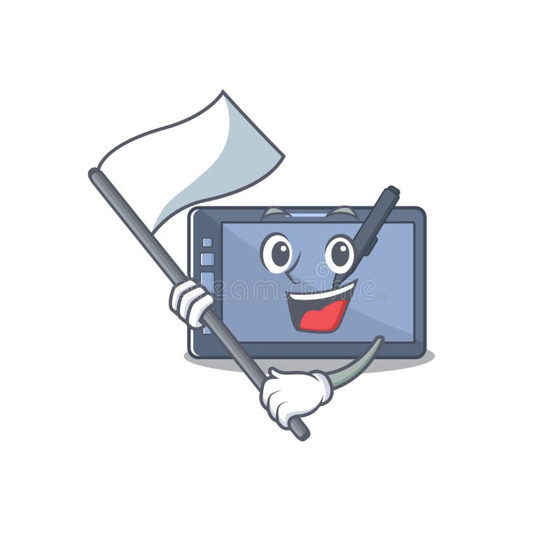 With Flag Graphic Tablet on the Mascot Table Stock Vector ...