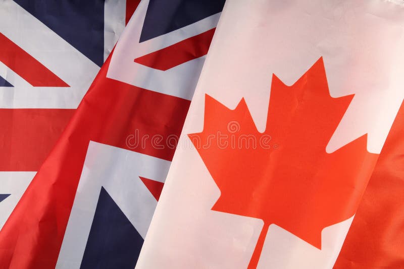 Flag of Great Britain and Canada Stock Photo - Image of government ...