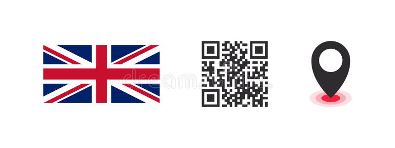 Flag of the Great Britain. Flag of the Country, QR Code with ...
