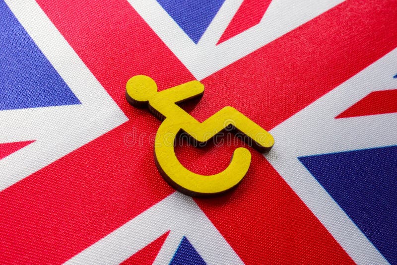 Flag of the Great Britain and Disabled Person Sign. Stock Image - Image ...