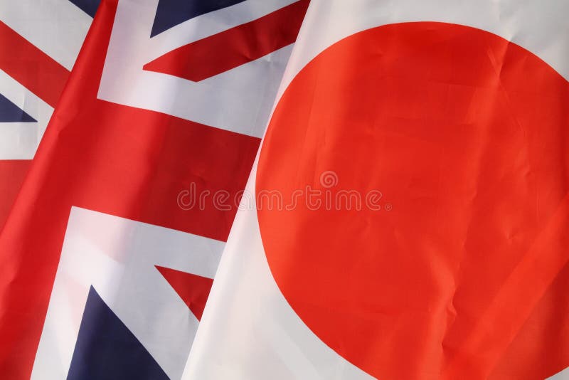 Flag of Great Britain and Japan Stock Image - Image of economy ...