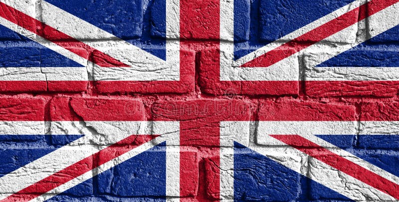 Flag of Great Britain on the Wall Stock Image - Image of scotland ...