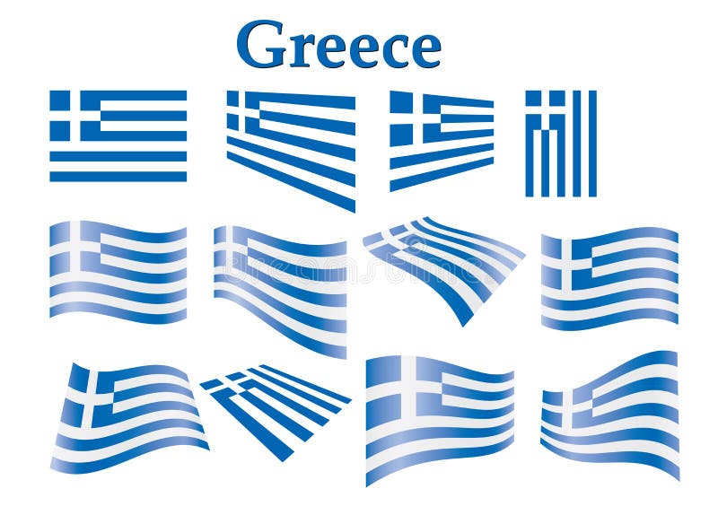 Flag of Greece stock vector. Illustration of waved, isolated - 24800013