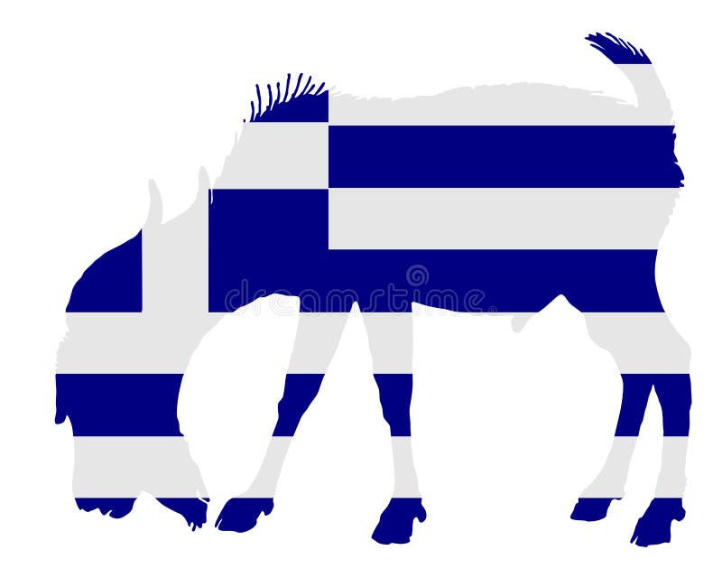 Flag of Greece with goat stock vector. Illustration of greece - 14655058