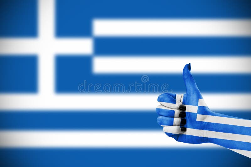 Flag of Greece on hand stock illustration. Illustration of graphic ...