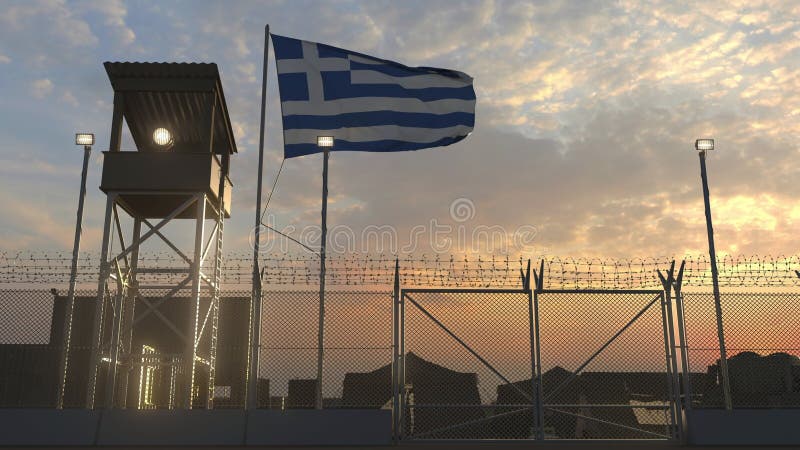 Flag of Greece at Military Base 3d Stock Video - Video of outdoor ...