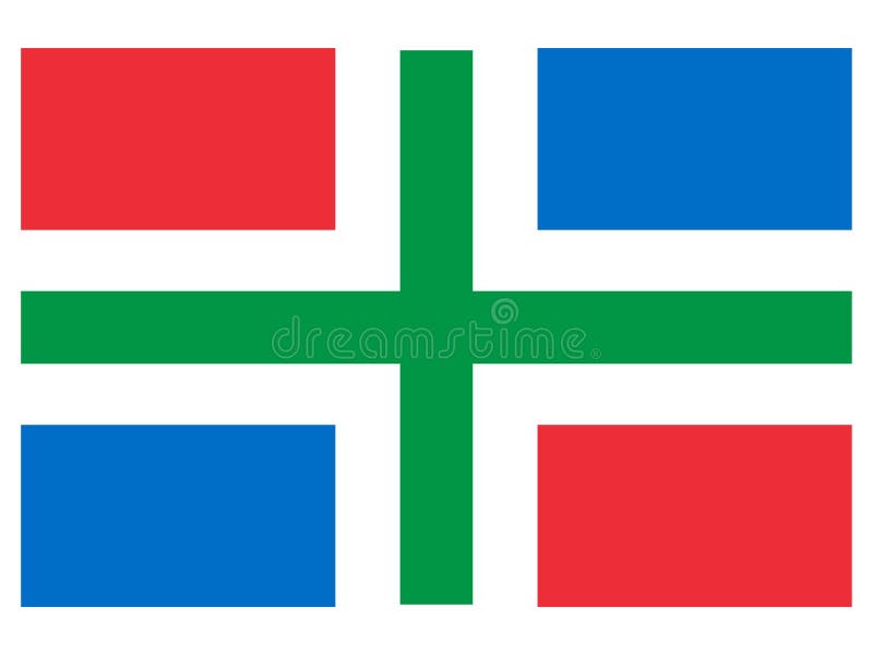 Flag of Groningen stock vector. Illustration of province - 174778224
