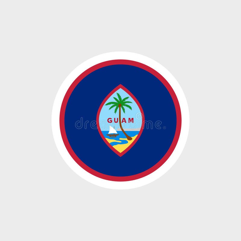 Flag of Guam. Blue and Red Flag with a Palm Tree of the Island of Guam ...