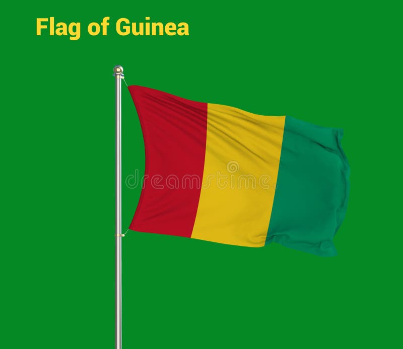 Flag of Guinea, Guinea Flag, National Flag of Guinea. Pole Flag of ...