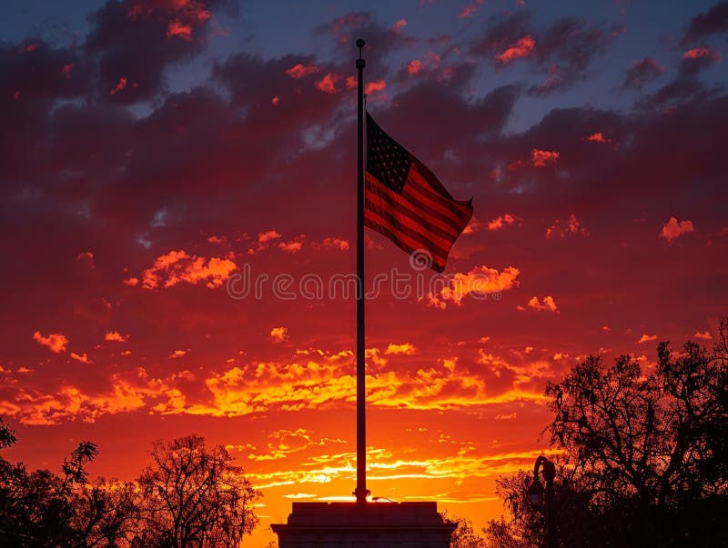 A Flag at Half-mast at a Memorial Site Close-up Stock Photo - Image of ...
