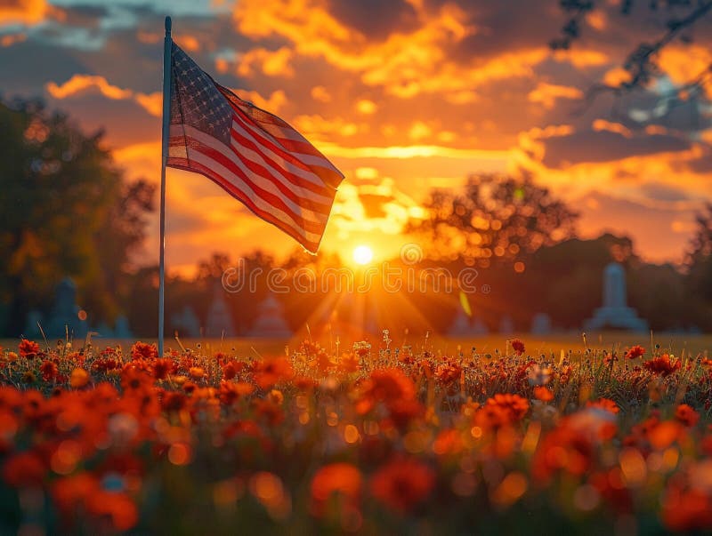 A Flag at Half-mast at a Memorial Site Close-up Stock Image - Image of ...